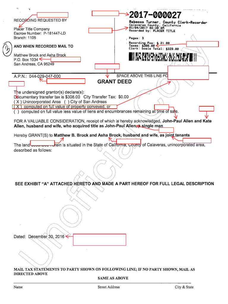 Calaveras - CA - Grant Deed 2 v1.1 | PDF