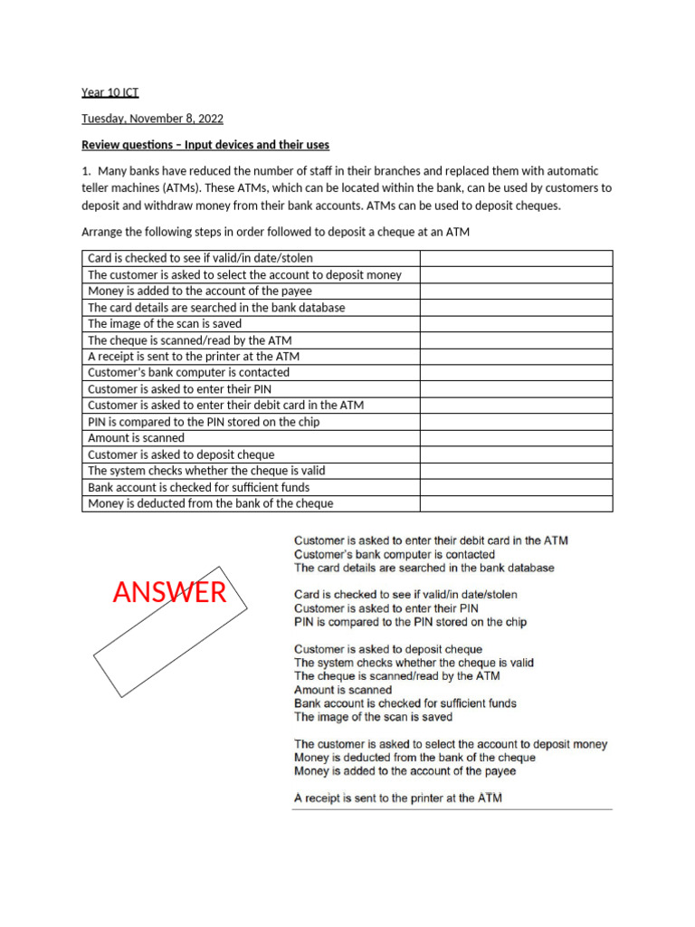 Year 10 ICT Review Task Answered | PDF