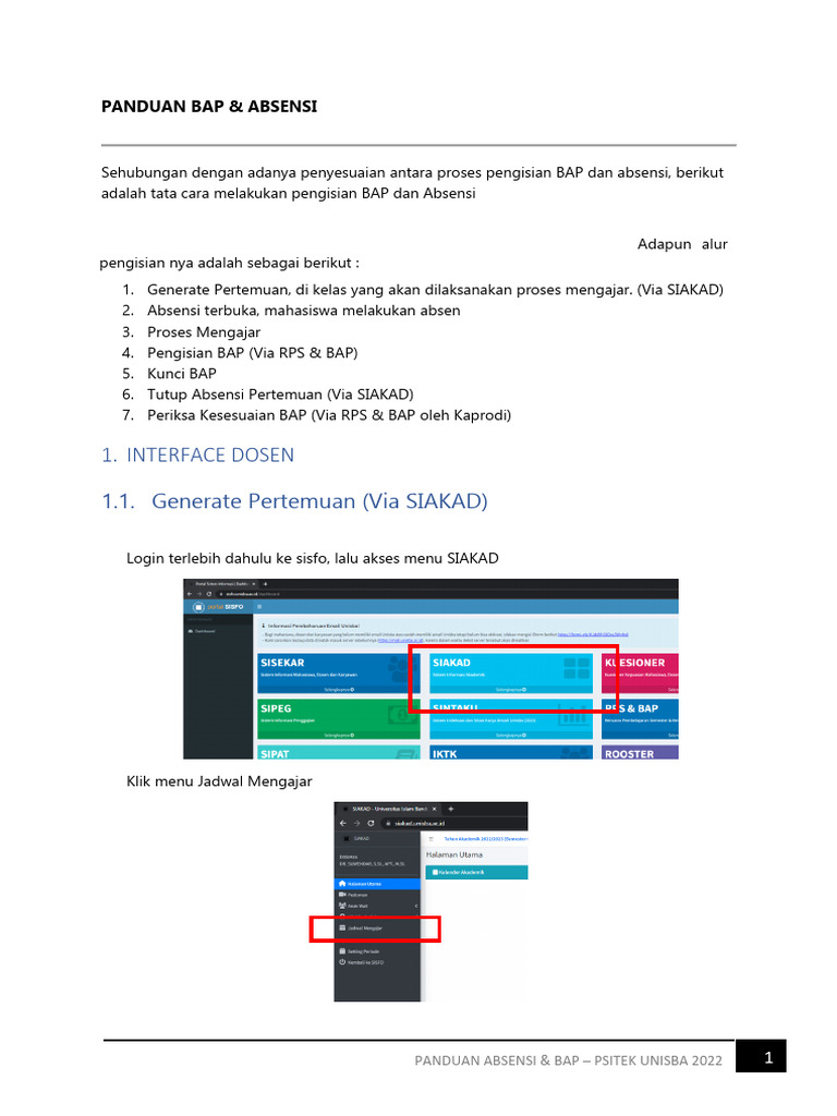 Panduan BAP & Absensi | PDF