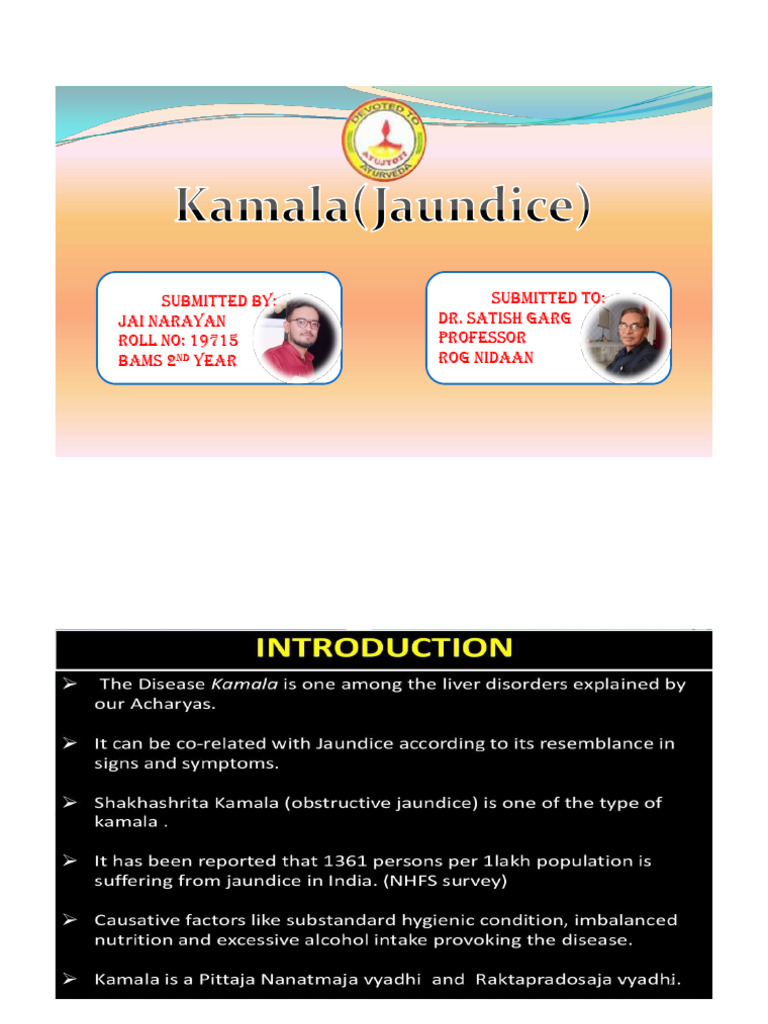 Kamala (Jaundice) - Ayurveda Introduction, Treatment and More | PDF