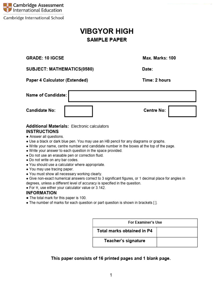 Gr. 10 Sample Papers_compressed - 2-98-154 | PDF