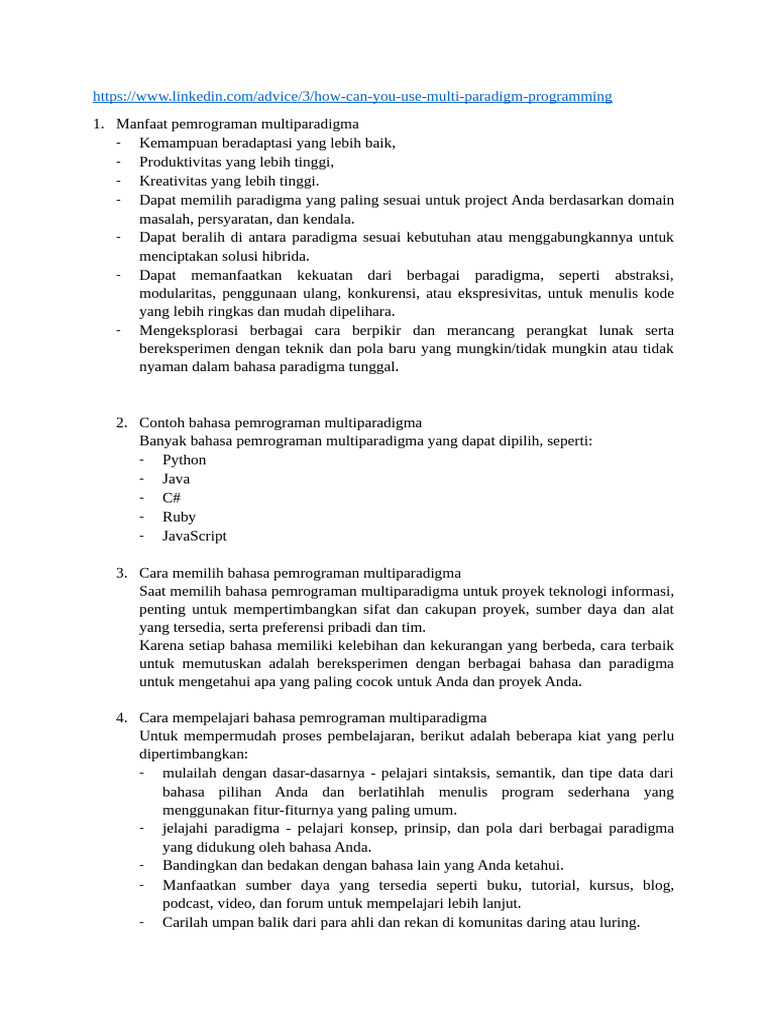 Paradigma Pemrograman 2 | PDF
