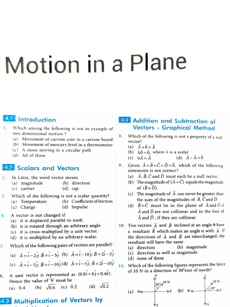 motion in a plane | PDF