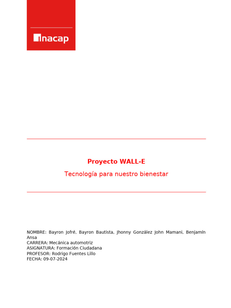 Proyecto Walle-e | PDF