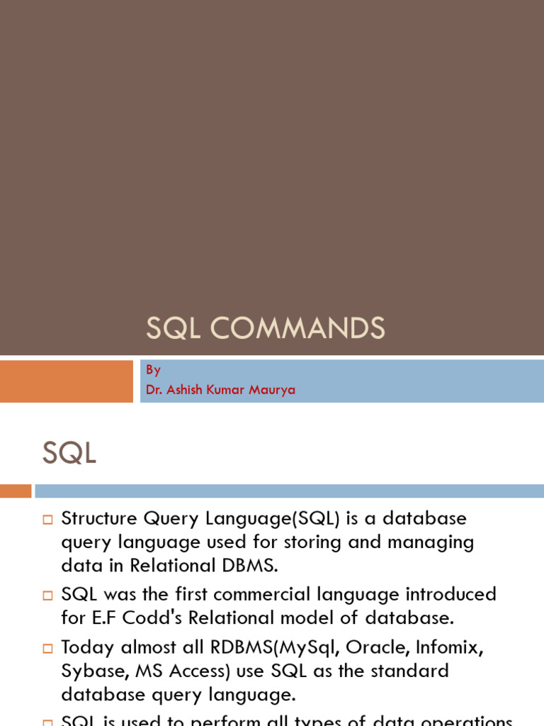 7 SQL Commands | PDF
