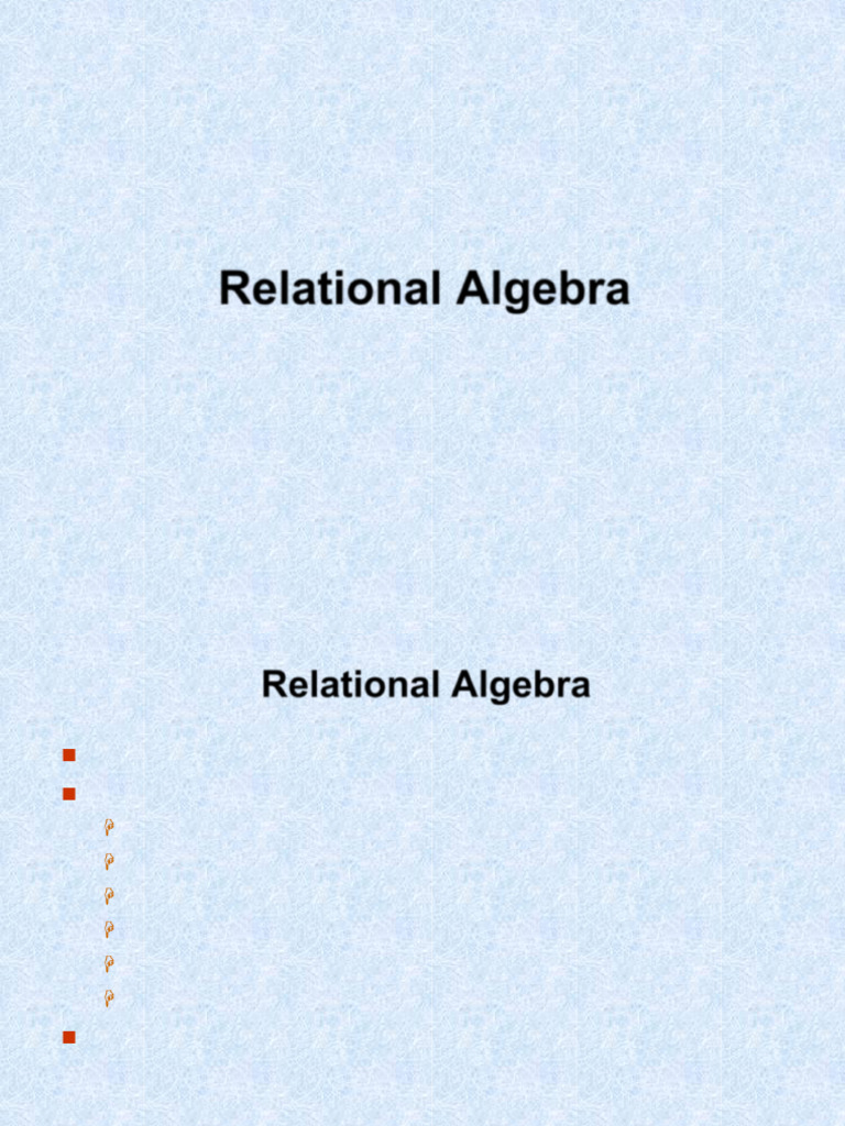 6 Relational Algebra | PDF