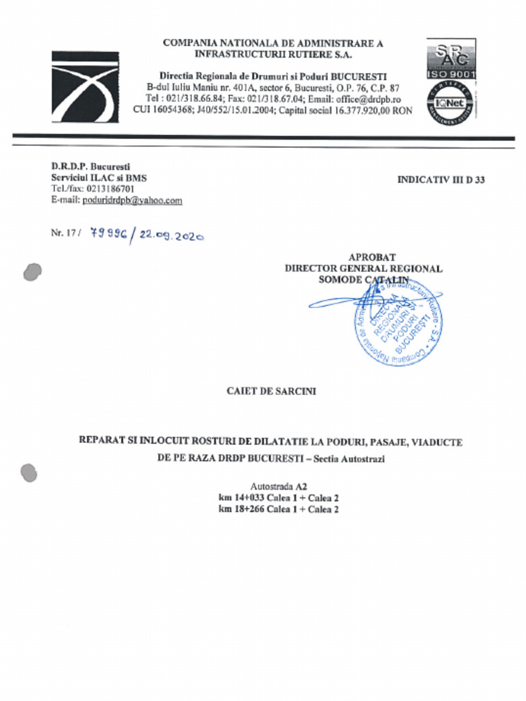 Caiet Sarcini Si Anexe | PDF