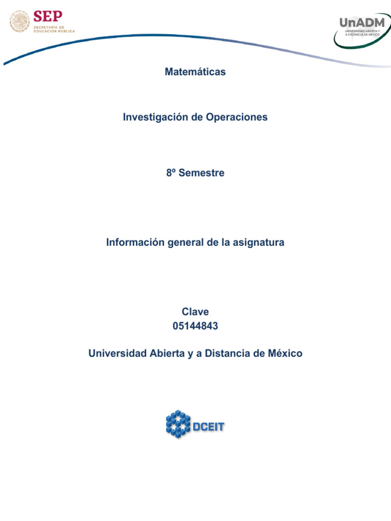 MIOP Informacion General | PDF | Evaluación | Negocios
