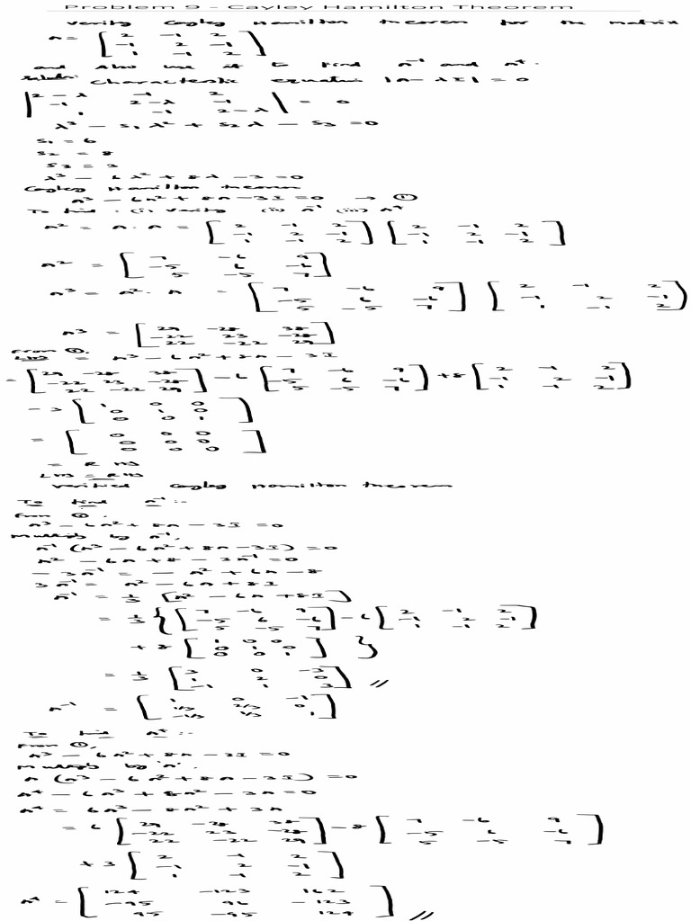 Problem Cayley Hamilton Theory | PDF