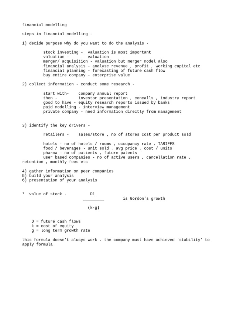 Financial Modelling Introduction | PDF