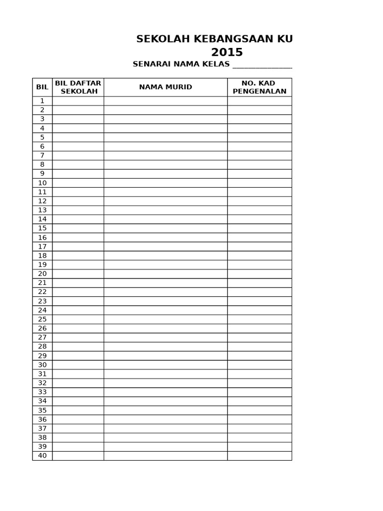 Format Senarai Nama | PDF