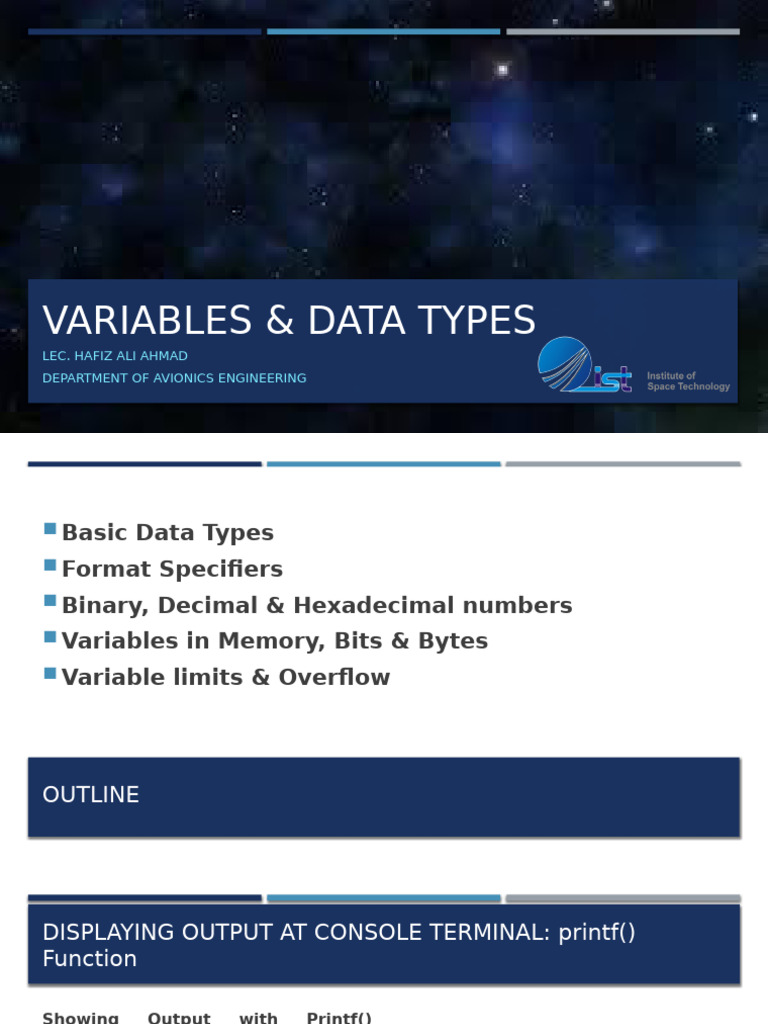 4 - Variables & DataTypes | PDF