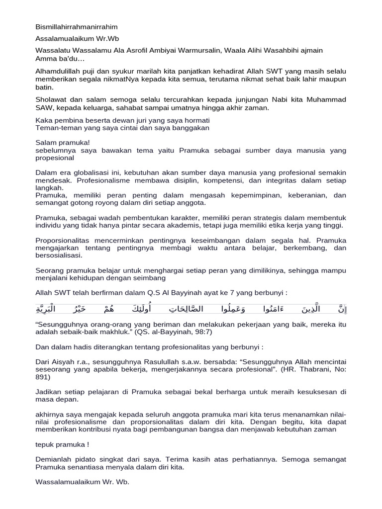 Pidato Pramuka | PDF