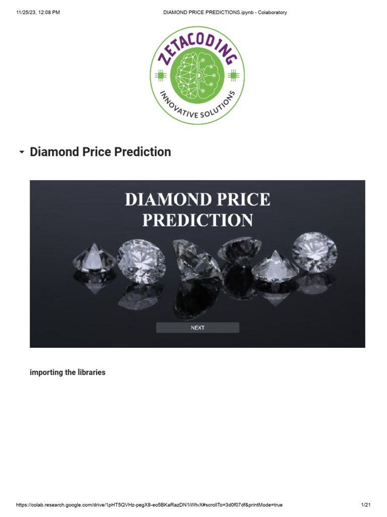 Diamond Price Prediction Analysis | PDF | Applied Mathematics | Machine ...
