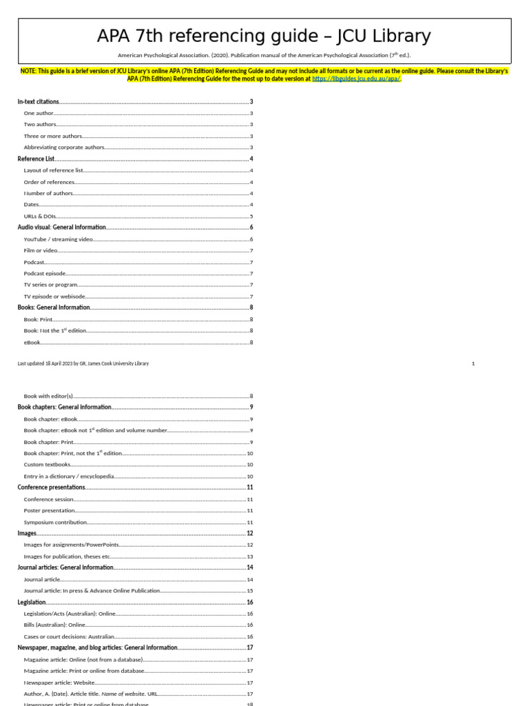 APA 7th Handout 18apr23 | PDF