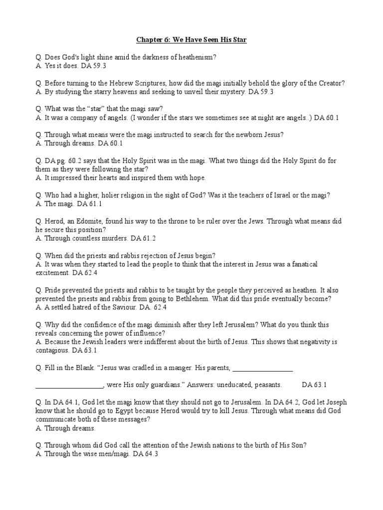 Summary of Desire of Ages Chapter 6 | PDF | Biblical Magi | Jesus