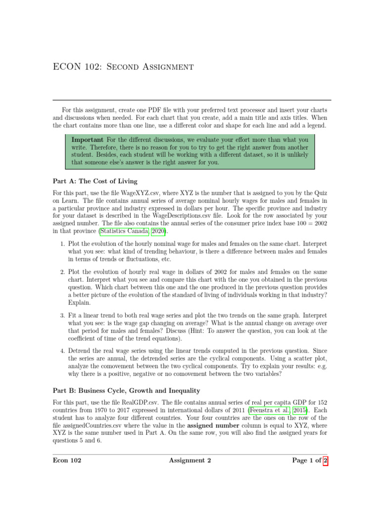 ECON 102 - Assignment 2 | PDF