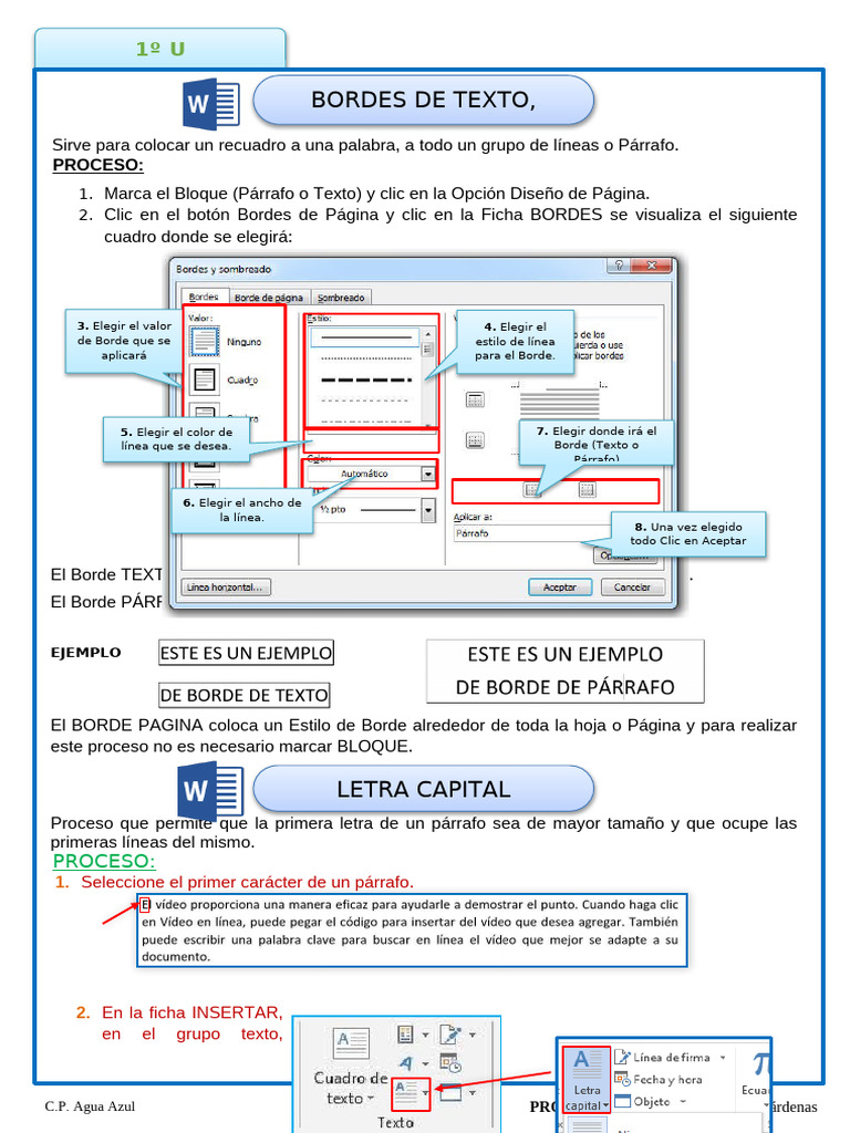 Bordes y Tabulaciones en Word | PDF | Diseño gráfico | Informática