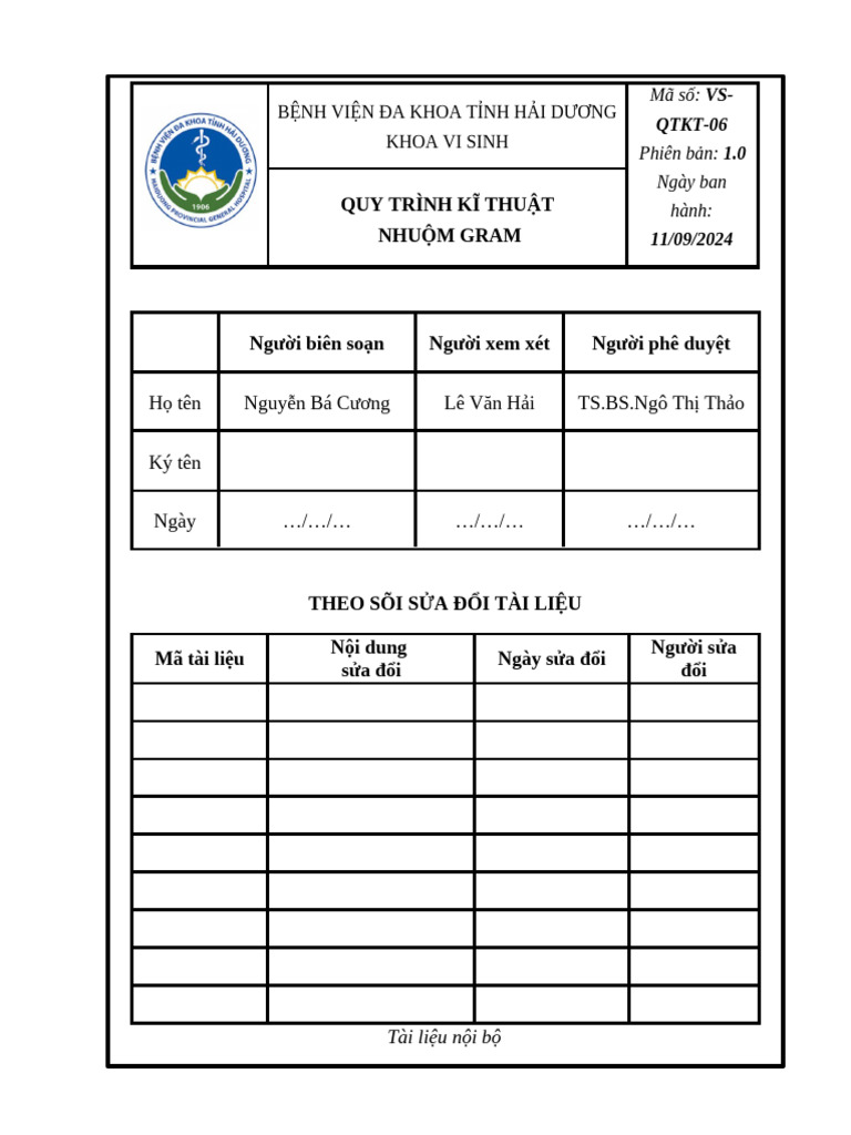 Quy Trình Nhu M Gram | PDF