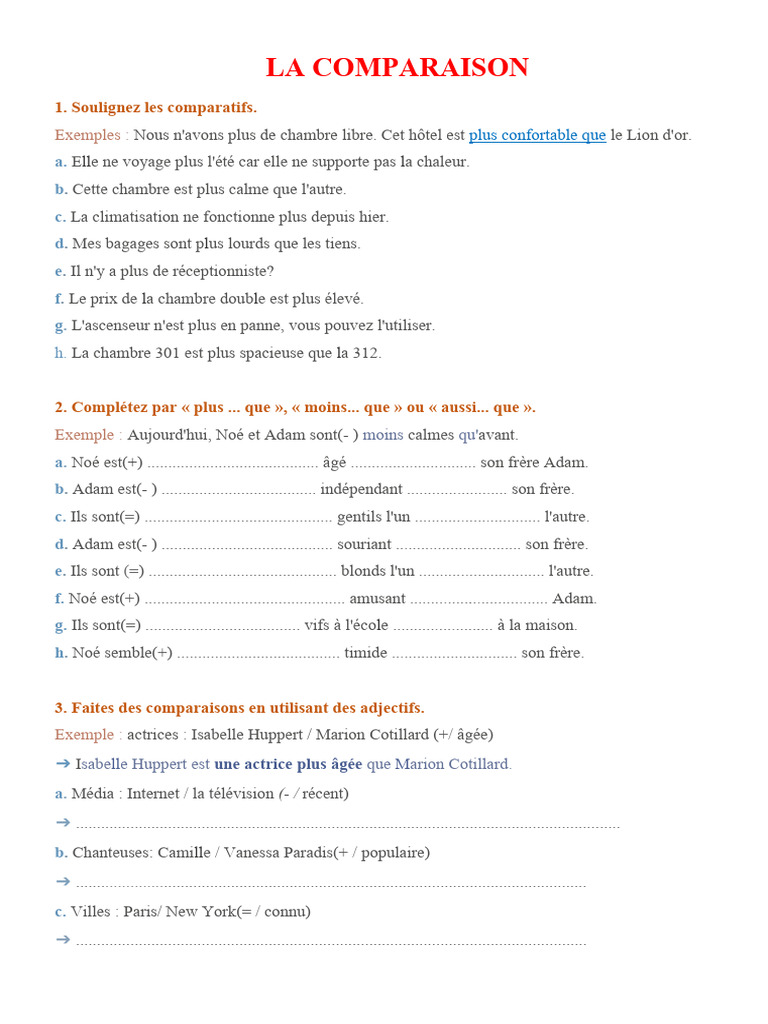 La Comparaison | PDF
