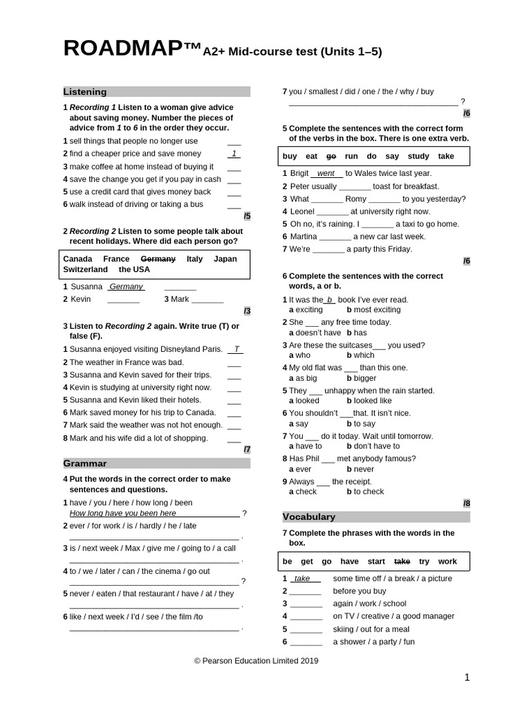 Mid-Course Test (Word) | PDF
