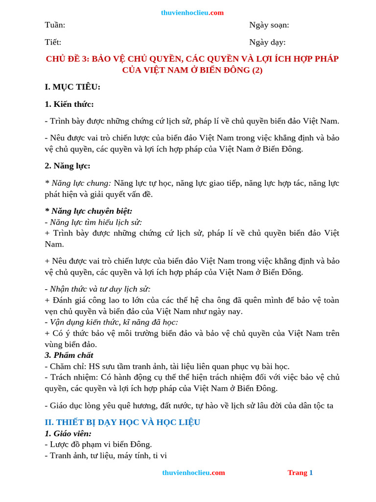 GA Lich Su 9 KNTT Chu de 3. Bao Ve Chu Quyen | PDF