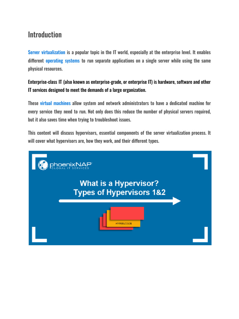 Hypervisor in Virtualization | PDF