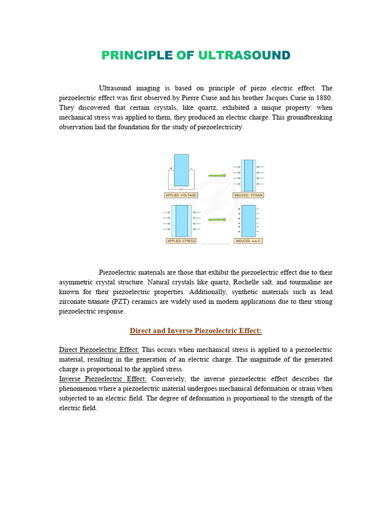 Principle Of Ultrasound | PDF