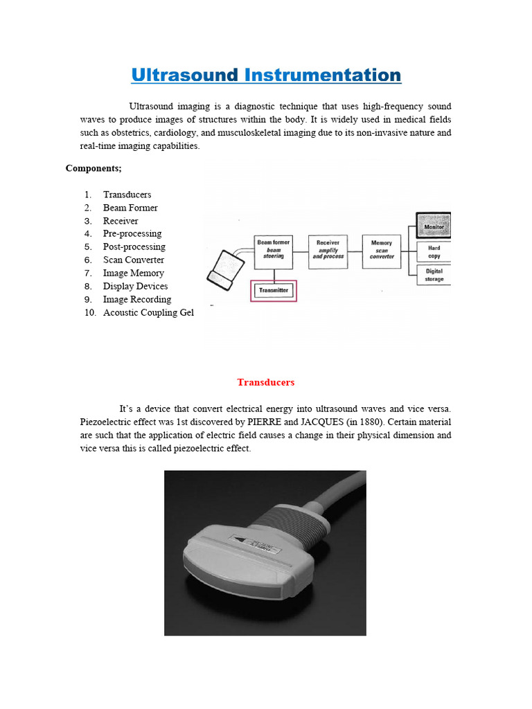 Ultrasound Instrumentation | PDF