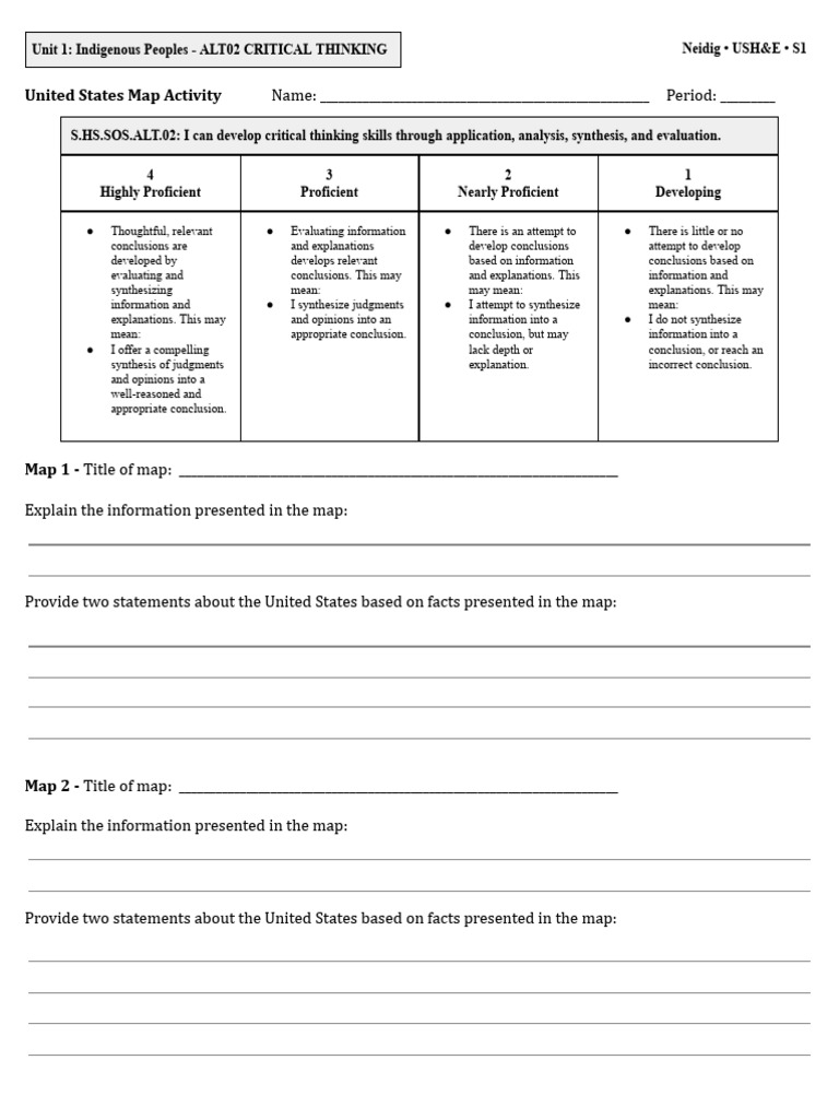 Early America Map Activity (Worksheet) (2024-25) | PDF