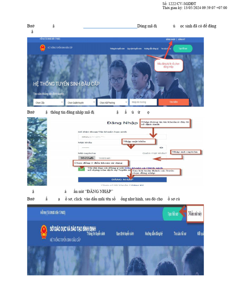 HD - Dang Ky Du Thi Truc Tuyen | PDF