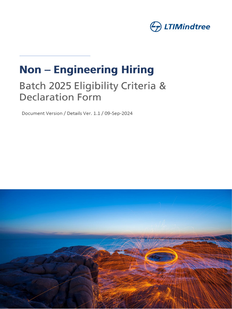 Eligibility Declaration Form - Batch 2025 | PDF