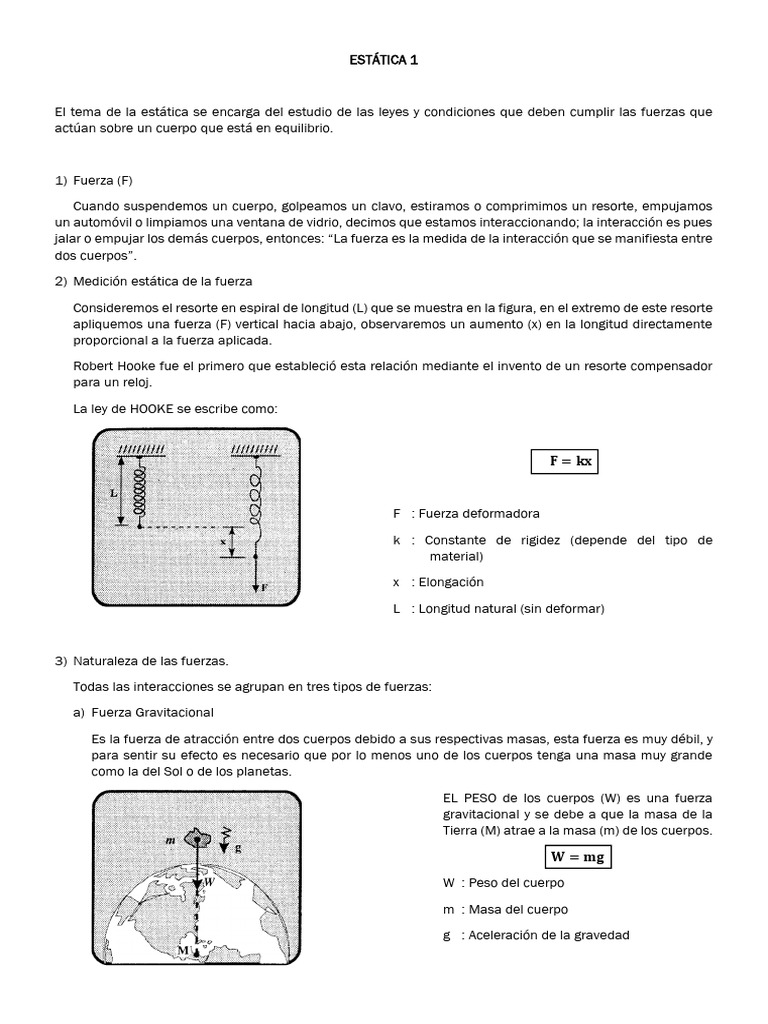 Estatica 1 | PDF | Las leyes del movimiento de Newton | Fuerza