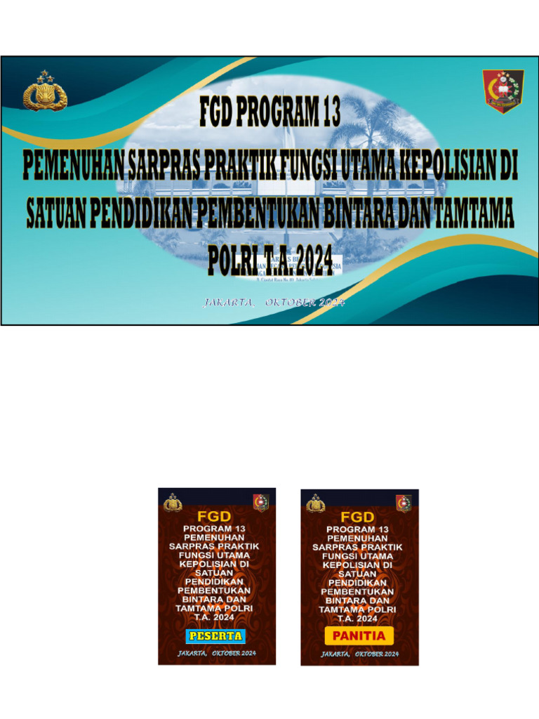 SPANDUK DAN TANDA PESERTA FGD PROG 13 | PDF