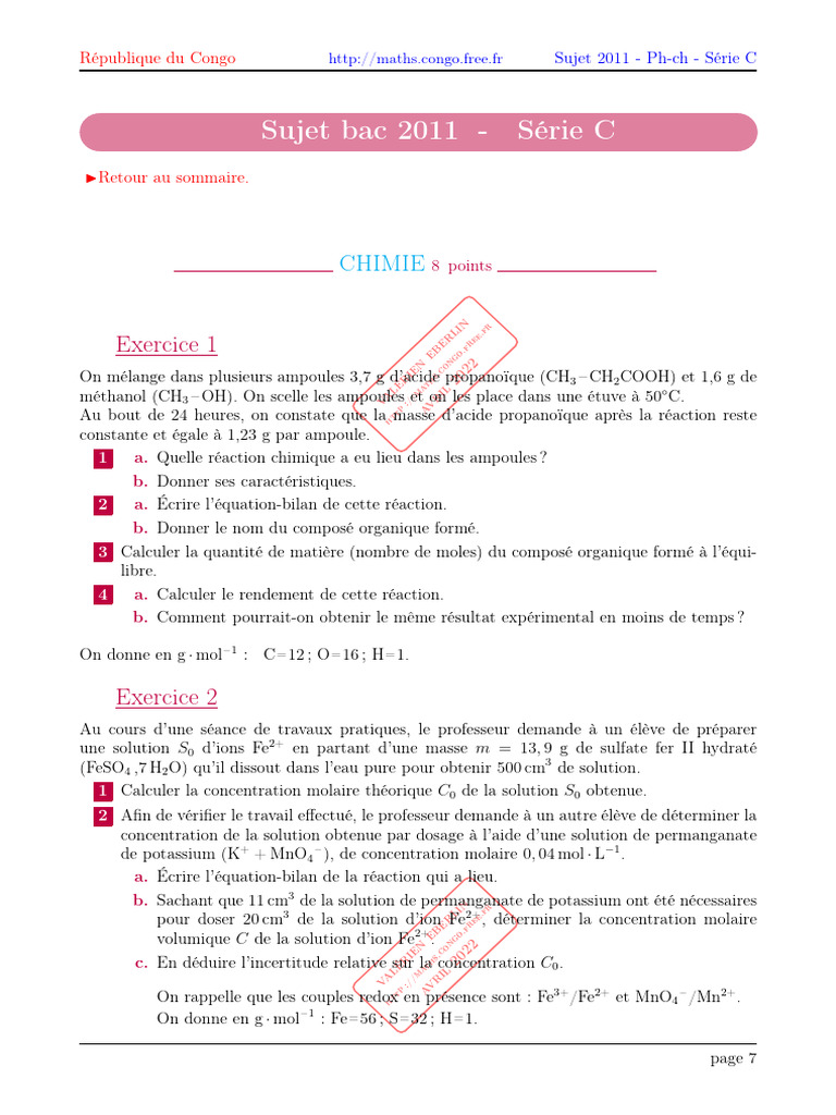 Exercice II | PDF