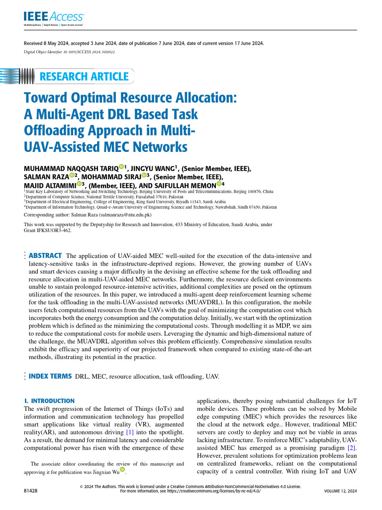 Toward Optimal Resource Allocation - A Multi-Agent DRL Based Task Offloading Approach in ...
