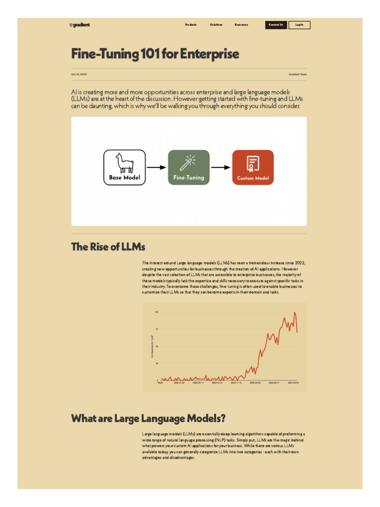 Gradient Ai Blog Fine Tuning 101 For Enterprise | PDF