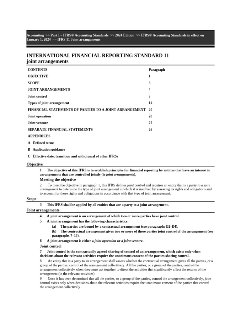 HB IFRS 11 Joint Arrangement | PDF