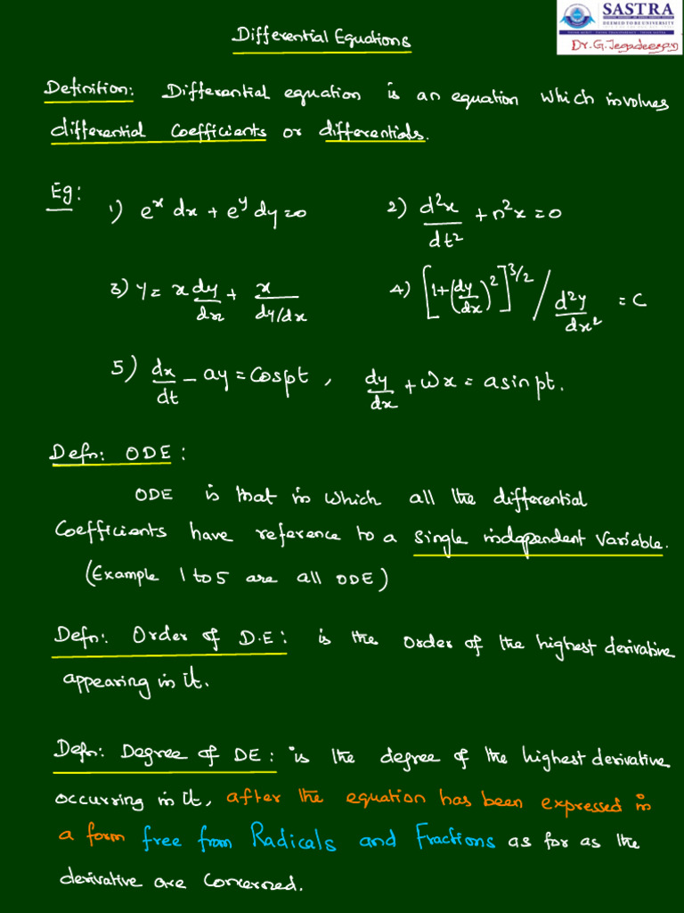 Differential Equations 1 | PDF