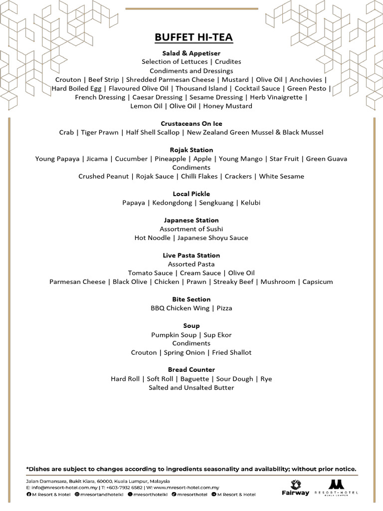 Buffet Hi Tea | PDF