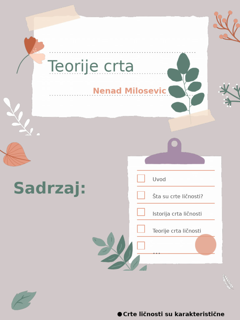 Teorije Crta | PDF