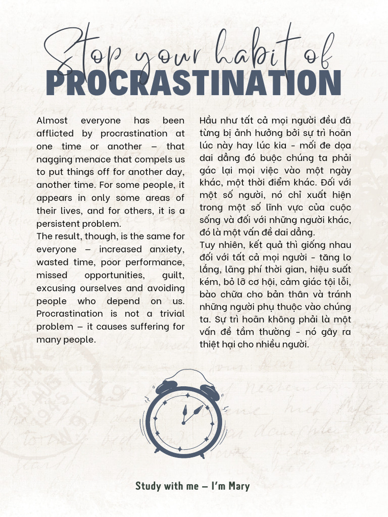 #2 - Stop Your Habit of Procrastination | PDF