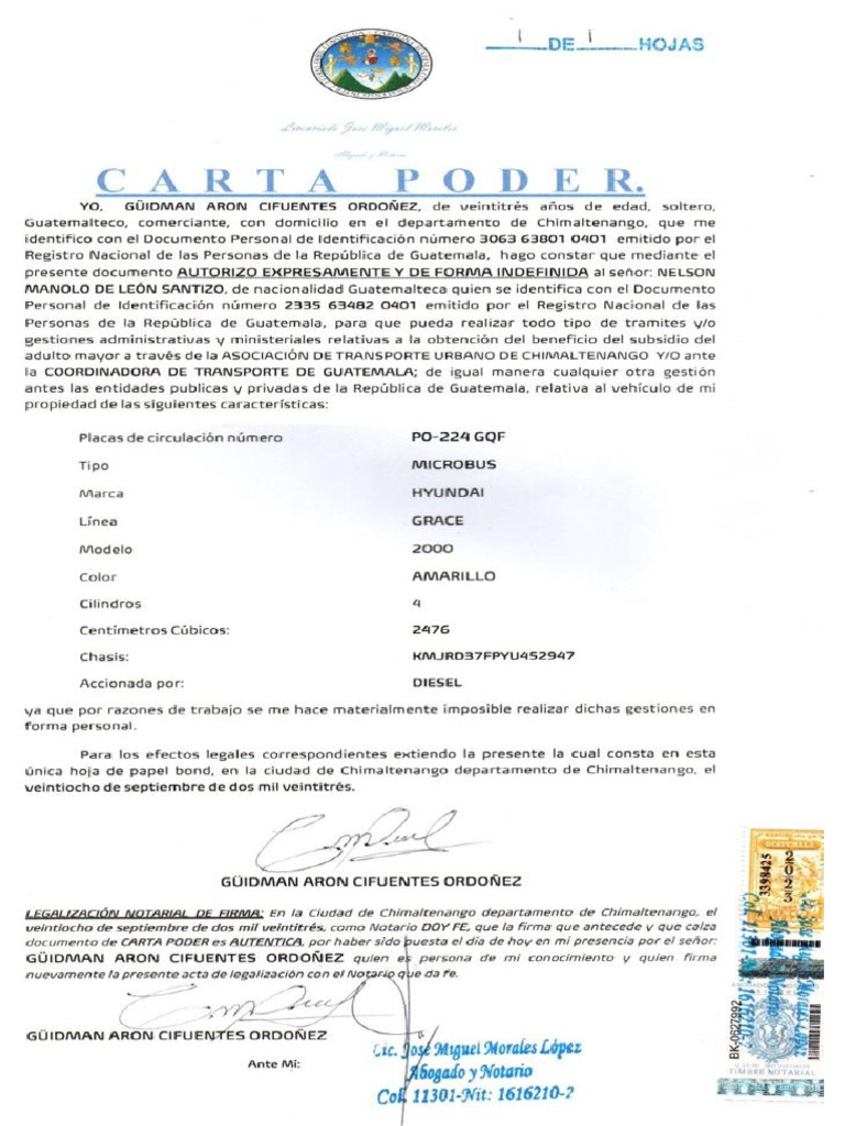 carta poder | PDF