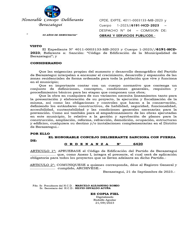 Codigo Edificacion Ordenanza | PDF