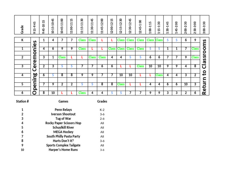 2023 Olympic Day Master Schedule | PDF
