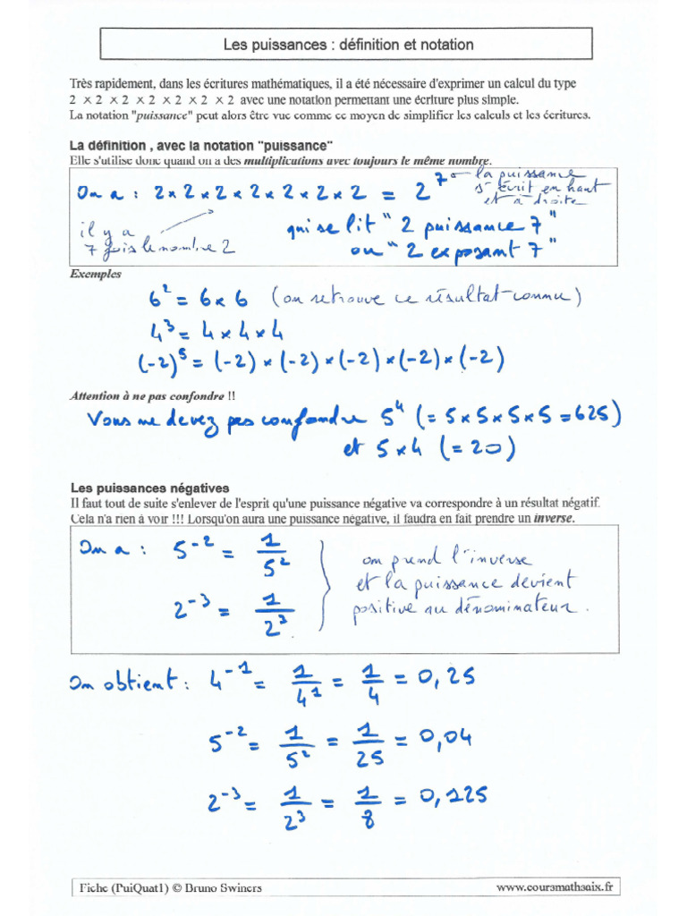 les-puissances-definition-et-notation | PDF