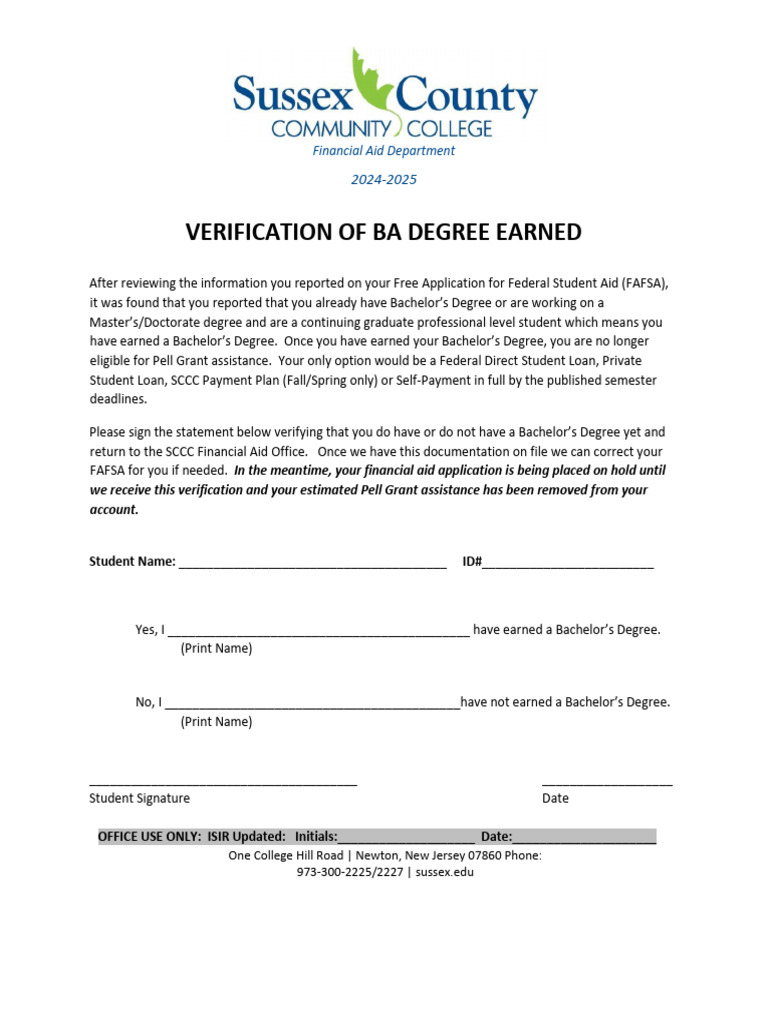 2024 25 Verification of Ba Degree Earned | PDF