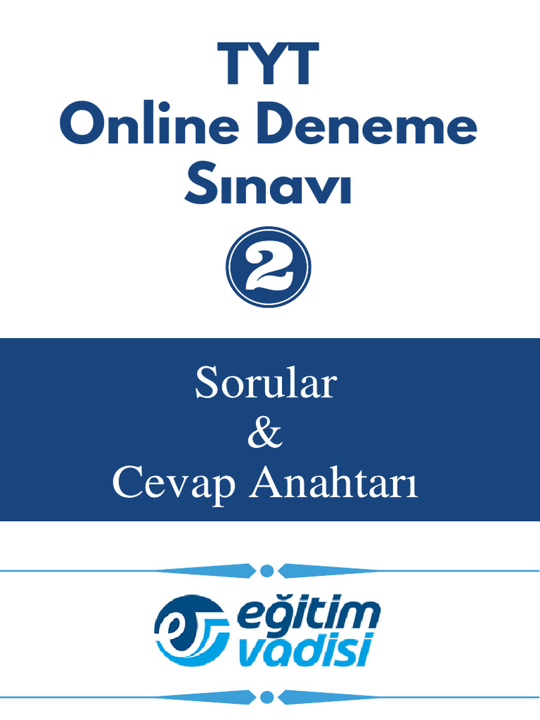 TYT Sinif Online Deneme Sinavi 2 Sorular Cevap Anahtari 3 4 5 Nisan Tarihli Sinav | PDF