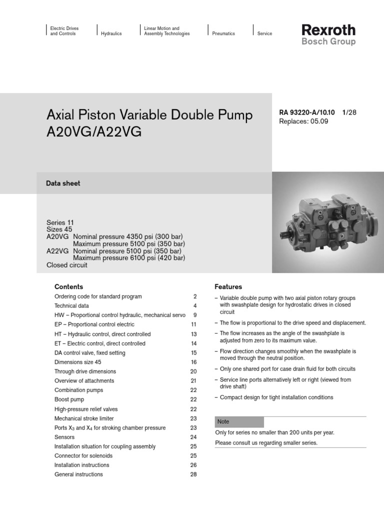 Rexroth A22vg | PDF