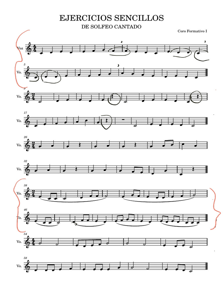 Ejercicios Sencillos de Solfeo Cantado - 240702 - 210108 | PDF
